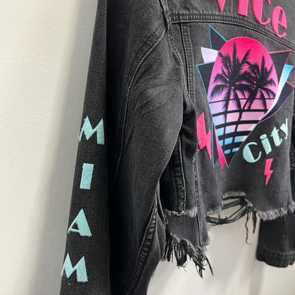 Jackets & Coats | Vice City Miami Crop Denim Jacket | Poshmark